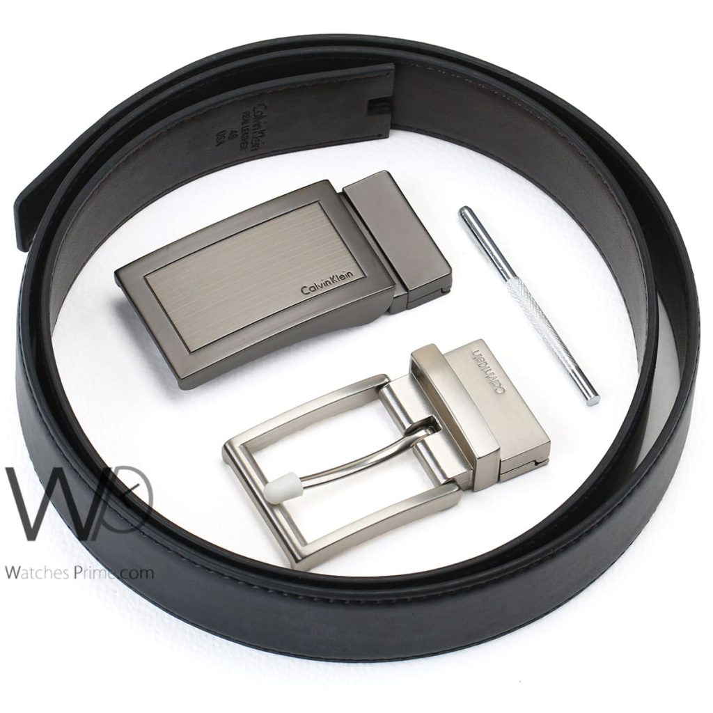 Calvin Klein CKBelt 2 Buckles Black For Men | Watches Prime