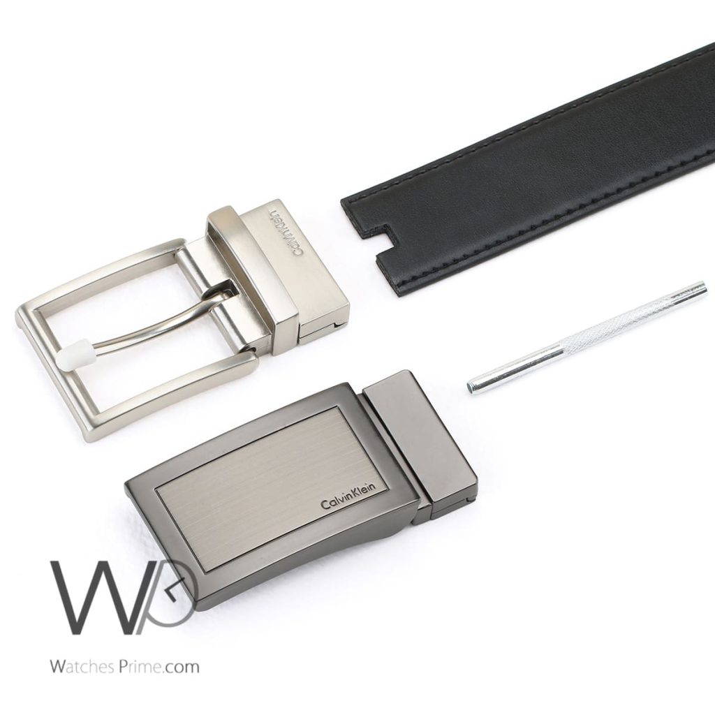 Calvin Klein CKBelt 2 Buckles Black For Men | Watches Prime
