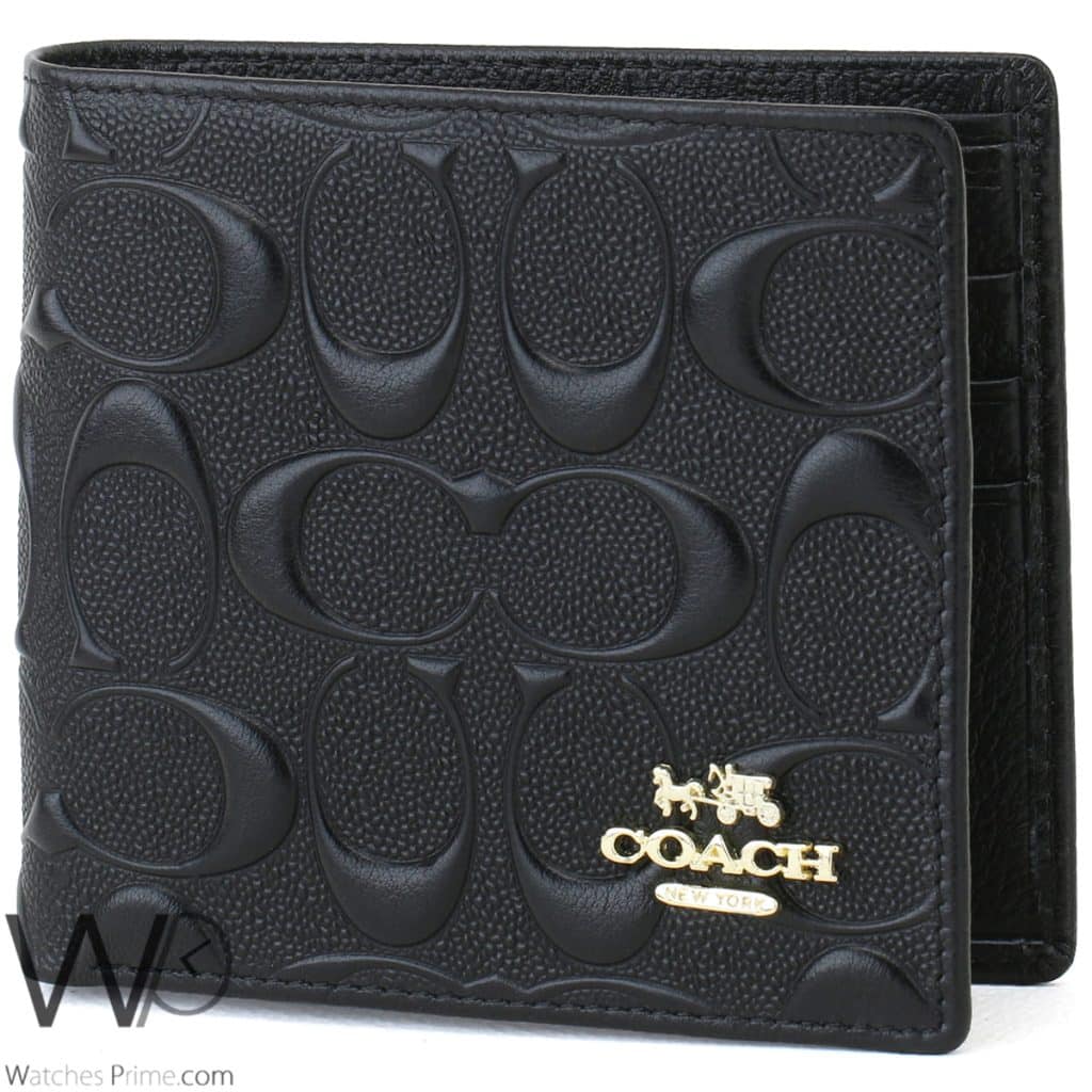 Coach Black Patterned Wallet Leather Men | Watches Prime