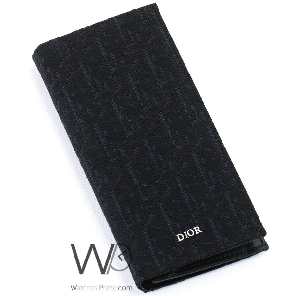 Dior Long Patterned Wallet Navy Blue | Watches Prime