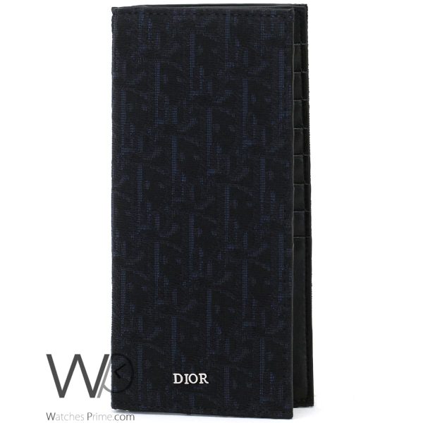 Dior Long Patterned Wallet Navy Blue | Watches Prime