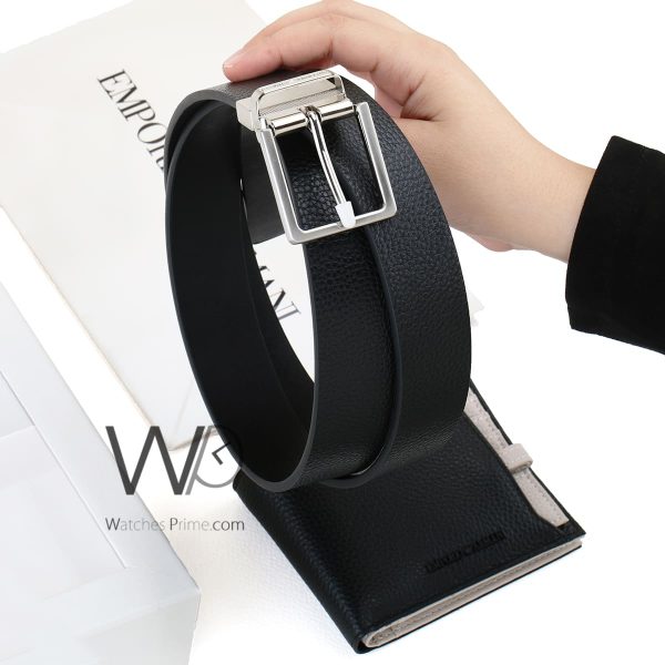 Emporio Armani Leather wallet Belt set Black | Watches Prime
