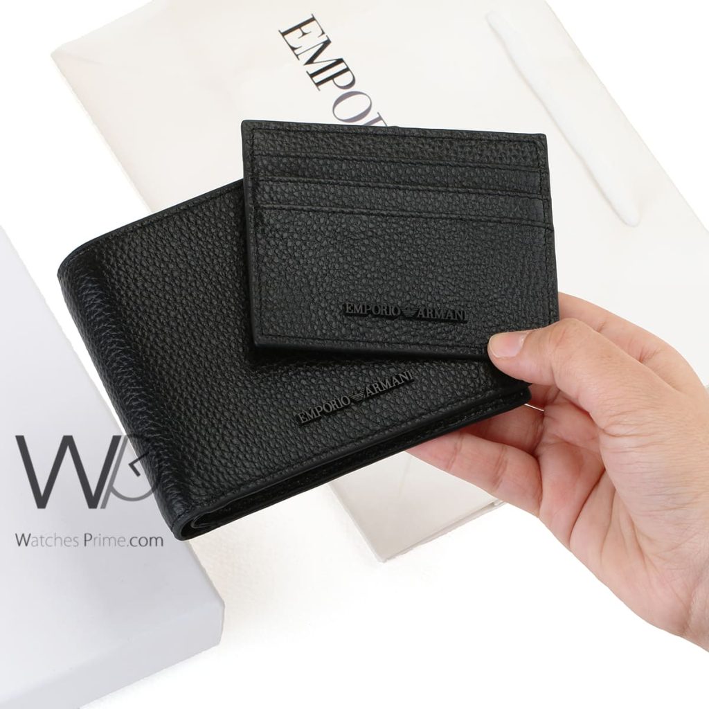 Emporio Armani Wallet Black Card Holder Men | Watches Prime