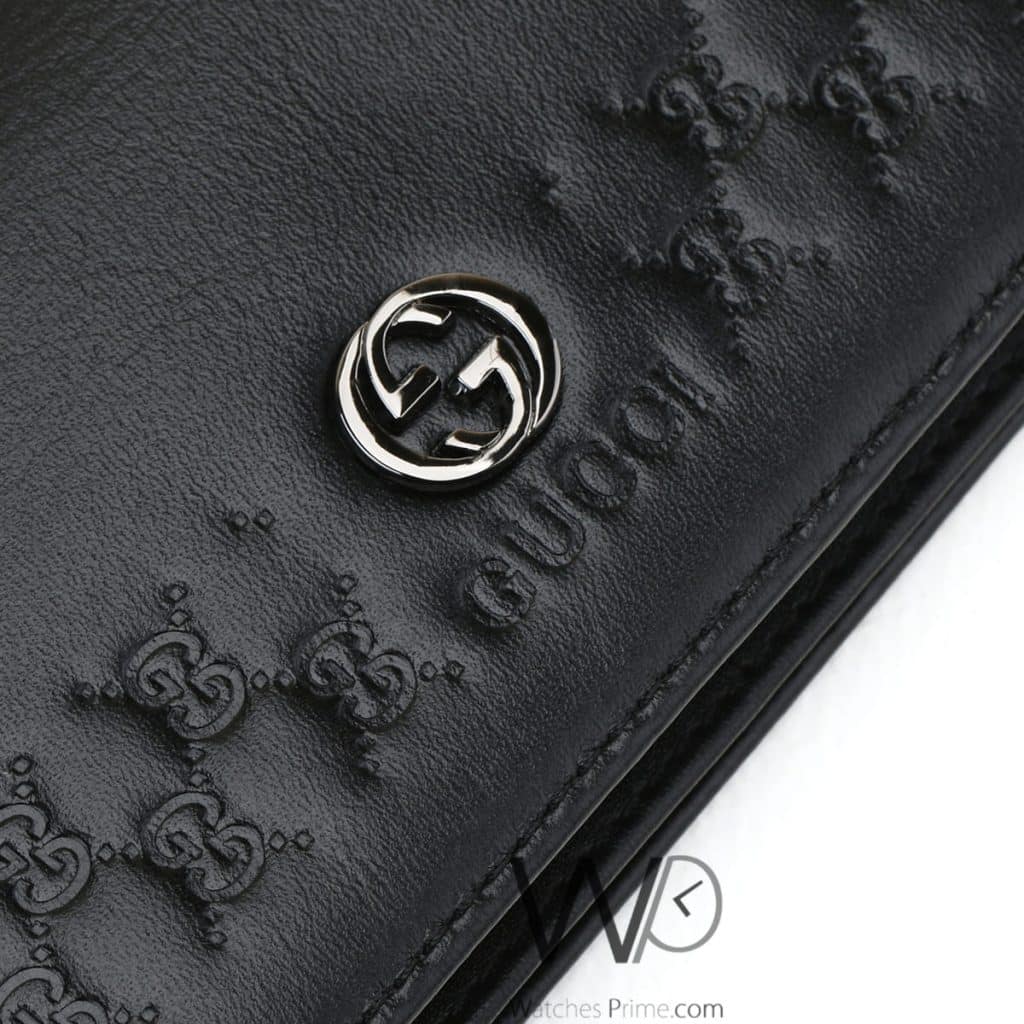 Gucci GG Long Wallet Black Leather For Men | Watches Prime