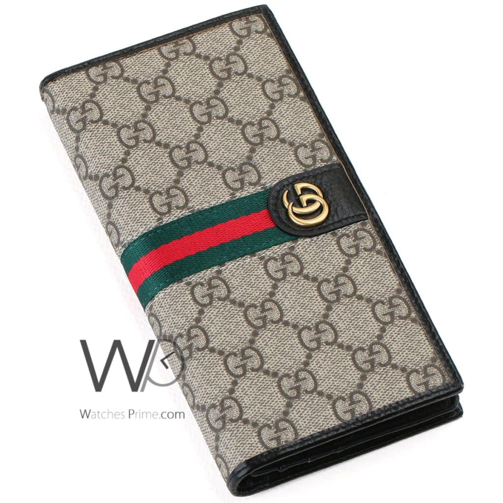Gucci GG Long Wallet Gray Leather For Men | Watches Prime