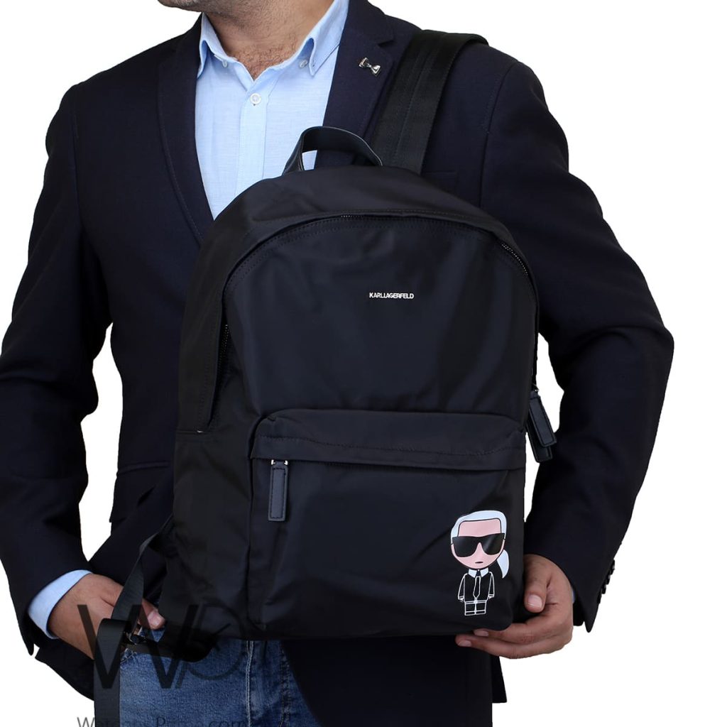 Karl Lagerfeld Backpack Bag Nylon Black | Watches Prime