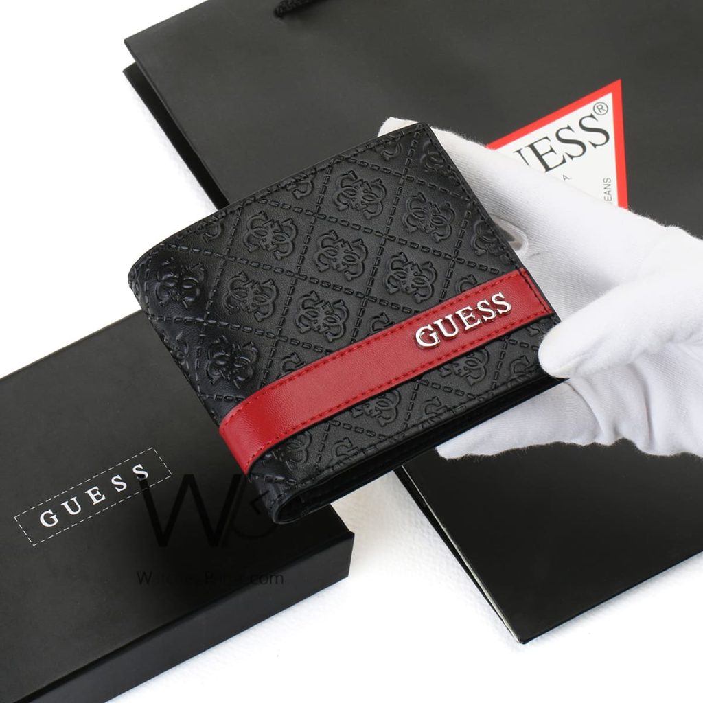 Guess Wallet Patterned Black For Men Leather Watches Prime