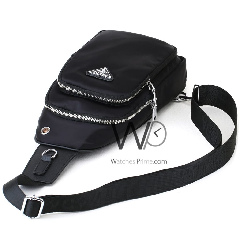 Prada Sling Shoulder Bag Nylon Black For Men | Watches Prime