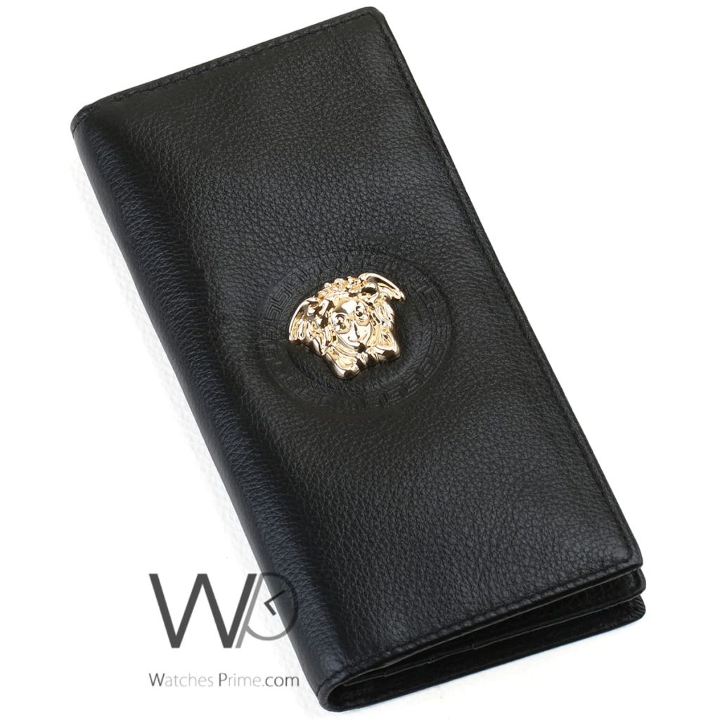 Vercase Long Wallet Black For Men Leather | Watches Prime