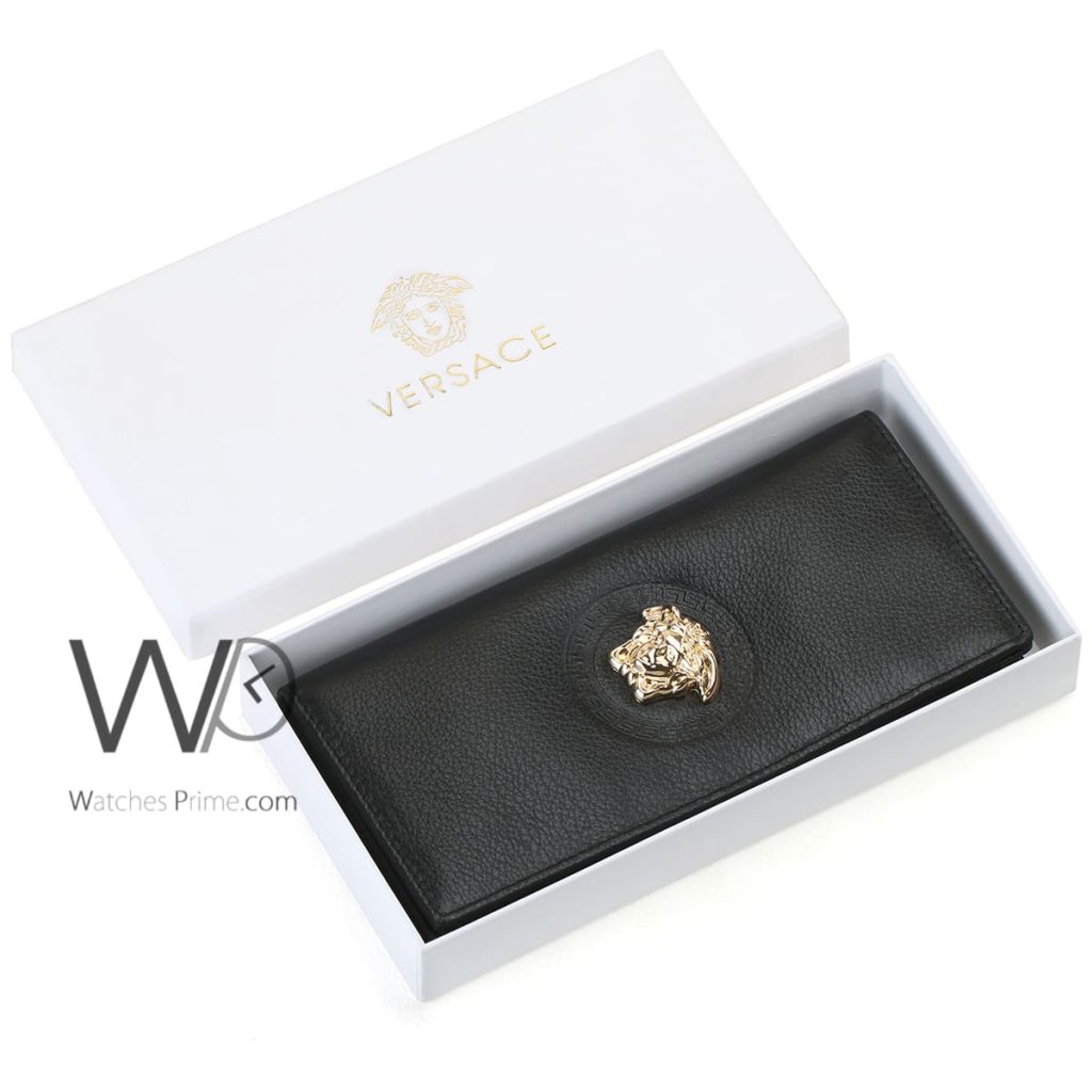 Vercase Long Wallet Black For Men Leather | Watches Prime