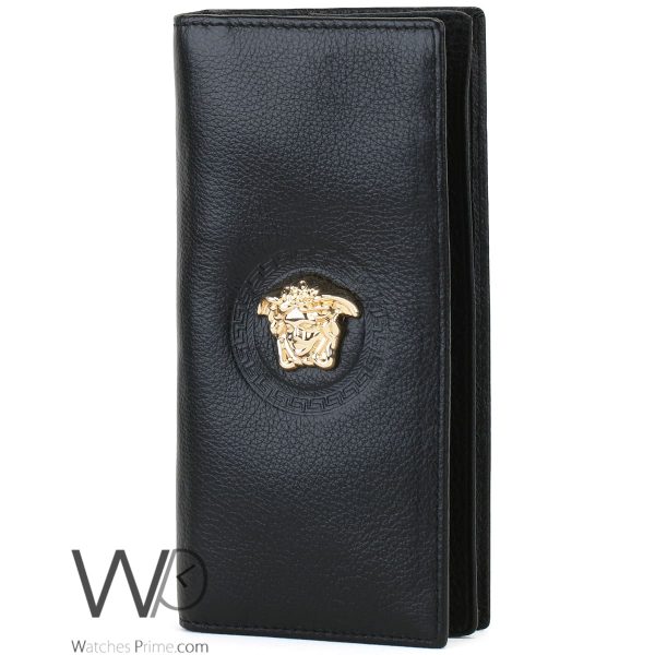 Vercase Long Wallet Black For Men Leather | Watches Prime