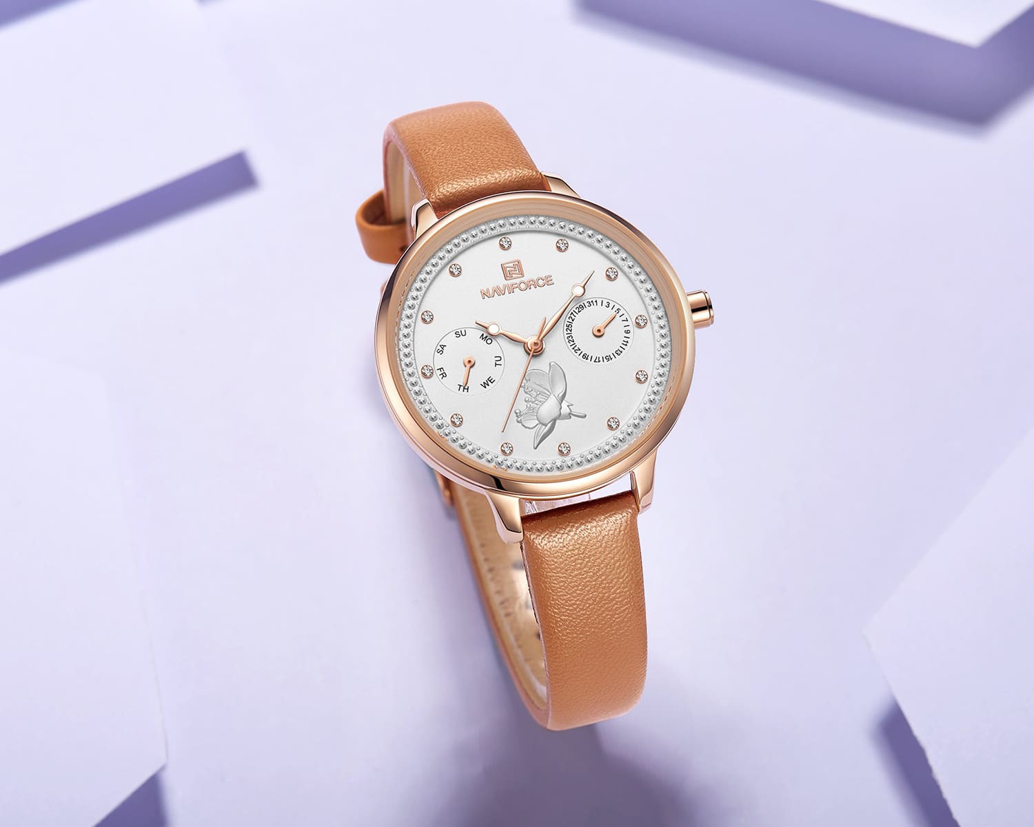 Naviforce Women's Watch NF5003 RG W L BN | Watches Prime