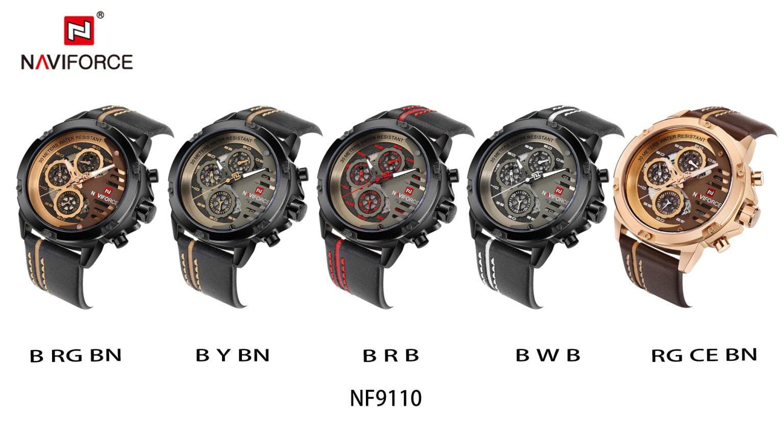 Naviforce Men's Watch NF9110 RG CE BN | Watches Prime