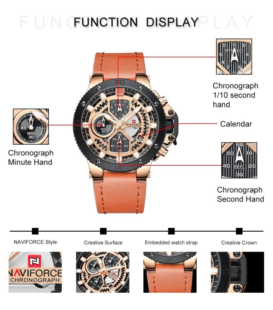 Naviforce Men's Watch NF9159 RG B L BN | Watches Prime