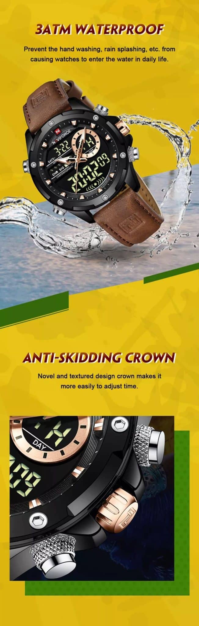 Naviforce Men's Watch NF9208 B B D BN | Watches Prime