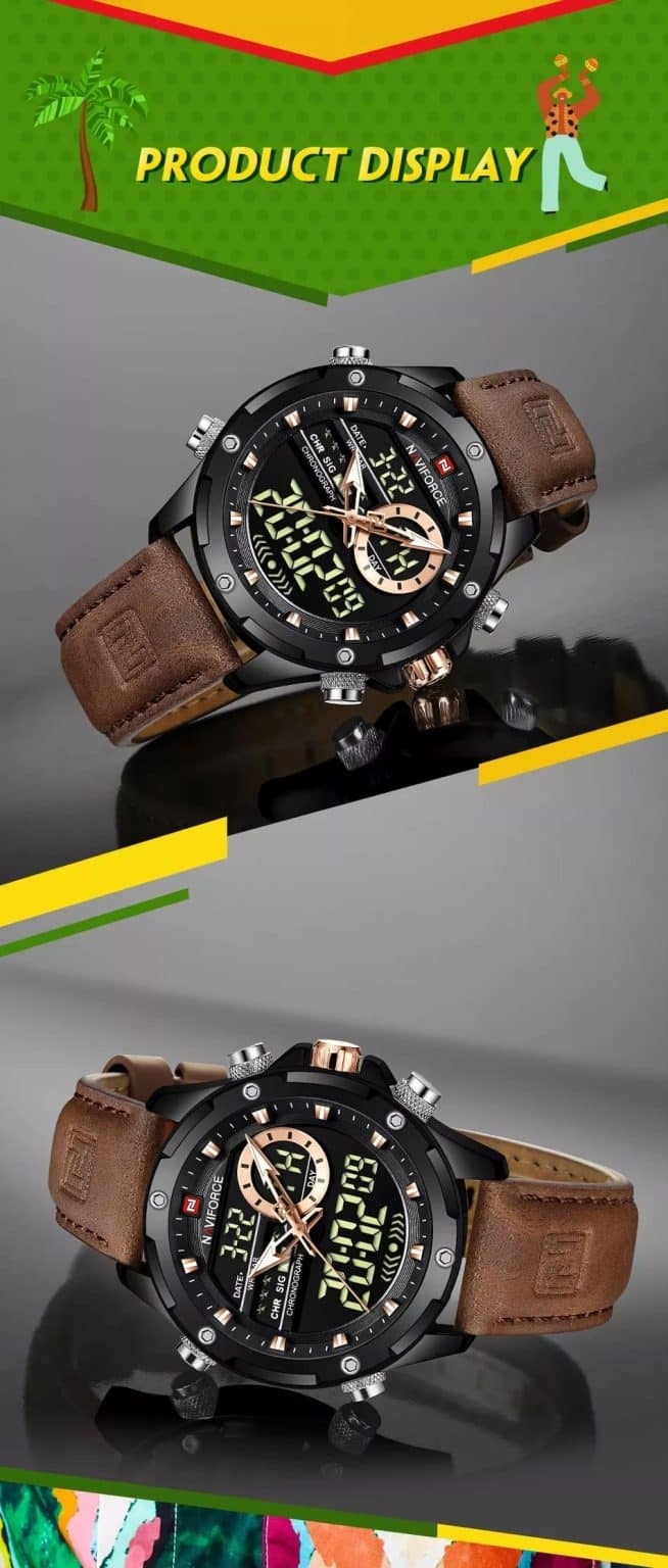 Naviforce Men's Watch NF9208 B B D BN | Watches Prime