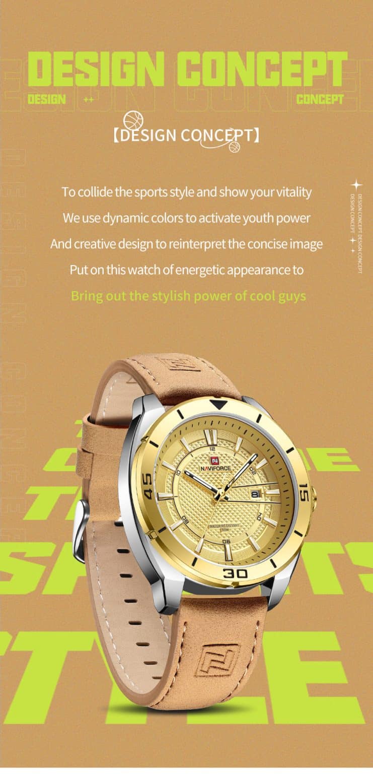 ساعة يد نافي فورس رجالية NF9209 S G L BN | واتشز برايم