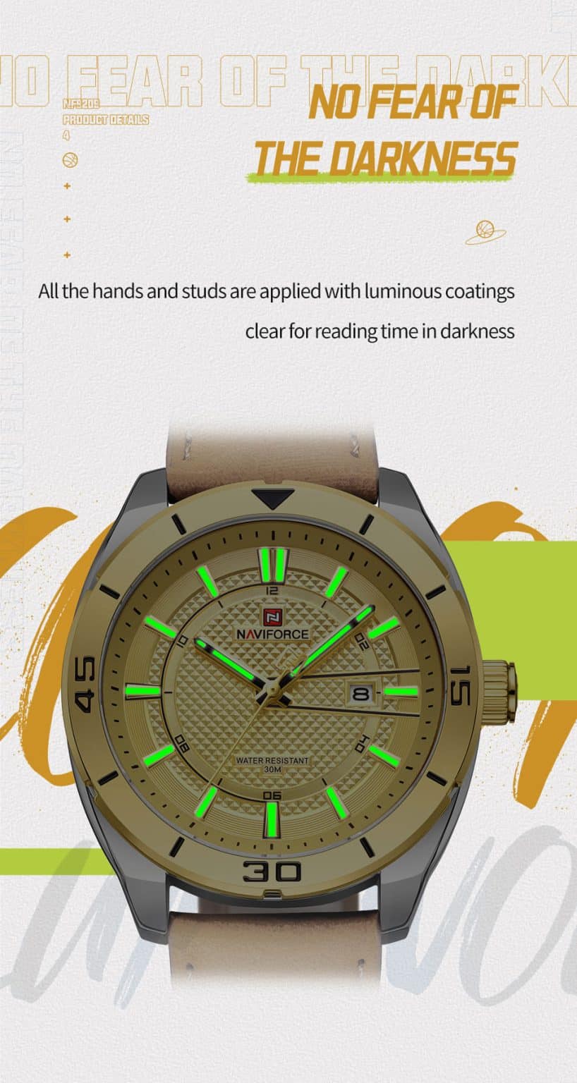 ساعة يد نافي فورس رجالية NF9209 S G L BN | واتشز برايم