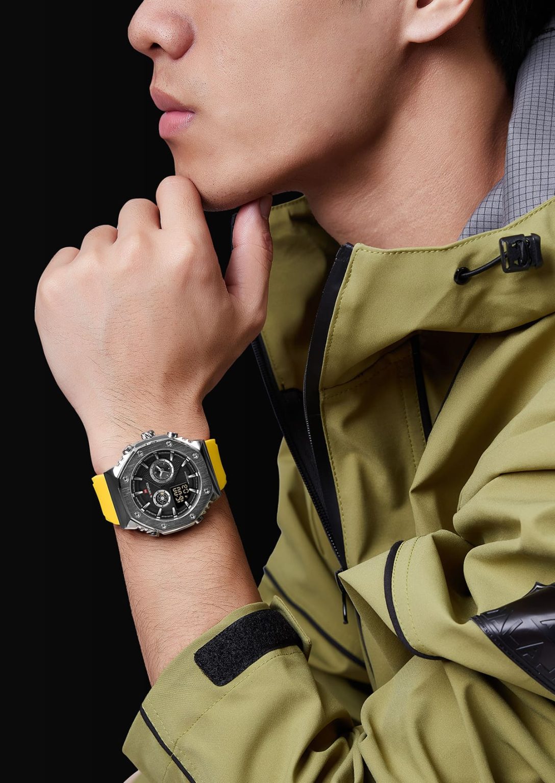 ساعة يد نافي فورس رجالية NF9216T S B Y | واتشز برايم