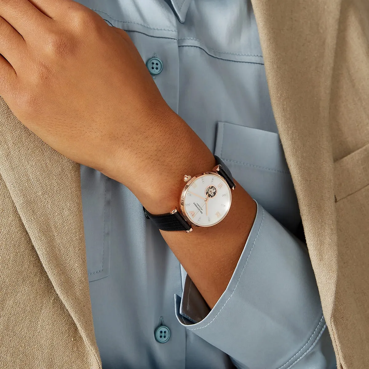 Emporio Armani Ladies Watch Gianni T-Bar AR60047 | Watches Prime