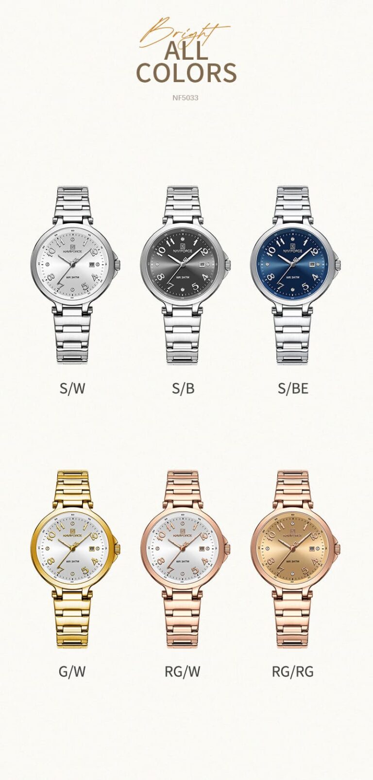 Naviforce Ladies Watch NF5033 RG RG | Watches Prime