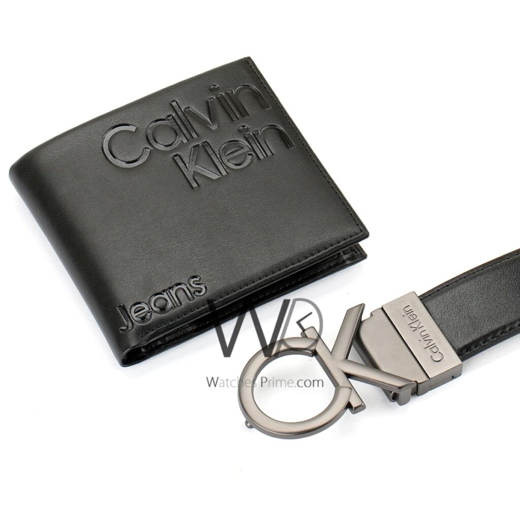 Calvin Klein Wallet Belt Set Men Black CK | Watches Prime