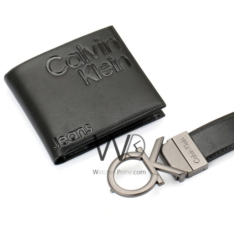 Calvin Klein Wallet Belt Set Men Black CK | Watches Prime