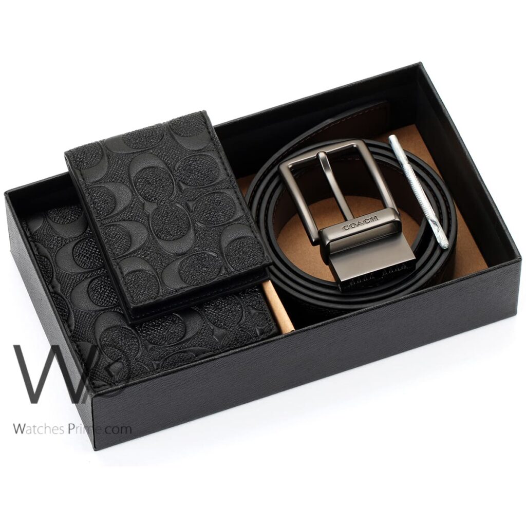 Coach Leather Patterned Wallet Belt Card Set | Watches Prime