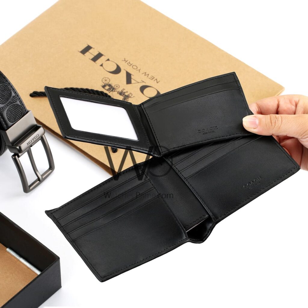 Coach Leather Patterned Wallet Belt Card Set | Watches Prime