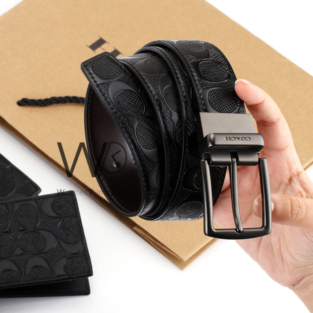 Coach Leather Patterned Wallet Belt Card Set | Watches Prime