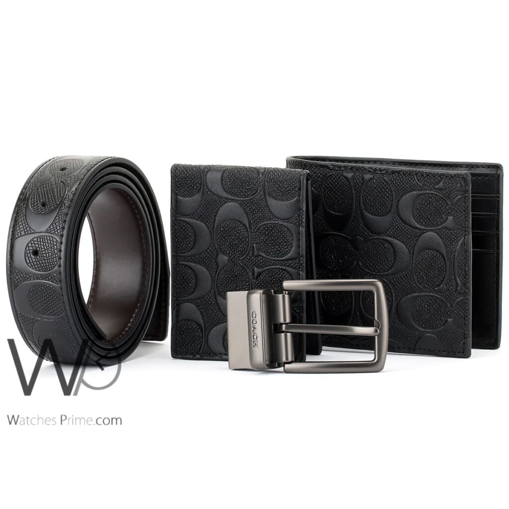 Coach Leather Patterned Wallet Belt Card Set | Watches Prime