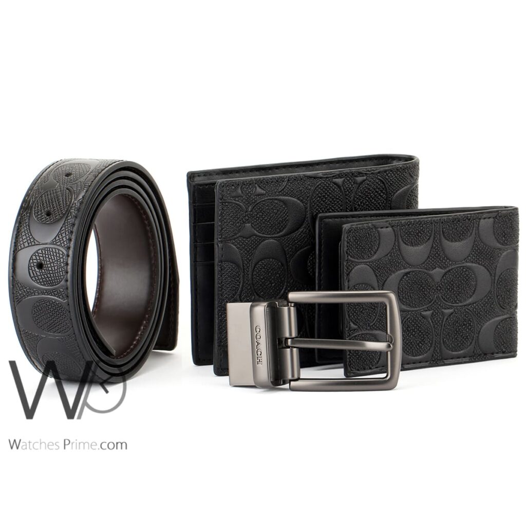 Coach Leather Patterned Wallet Belt Card Set | Watches Prime