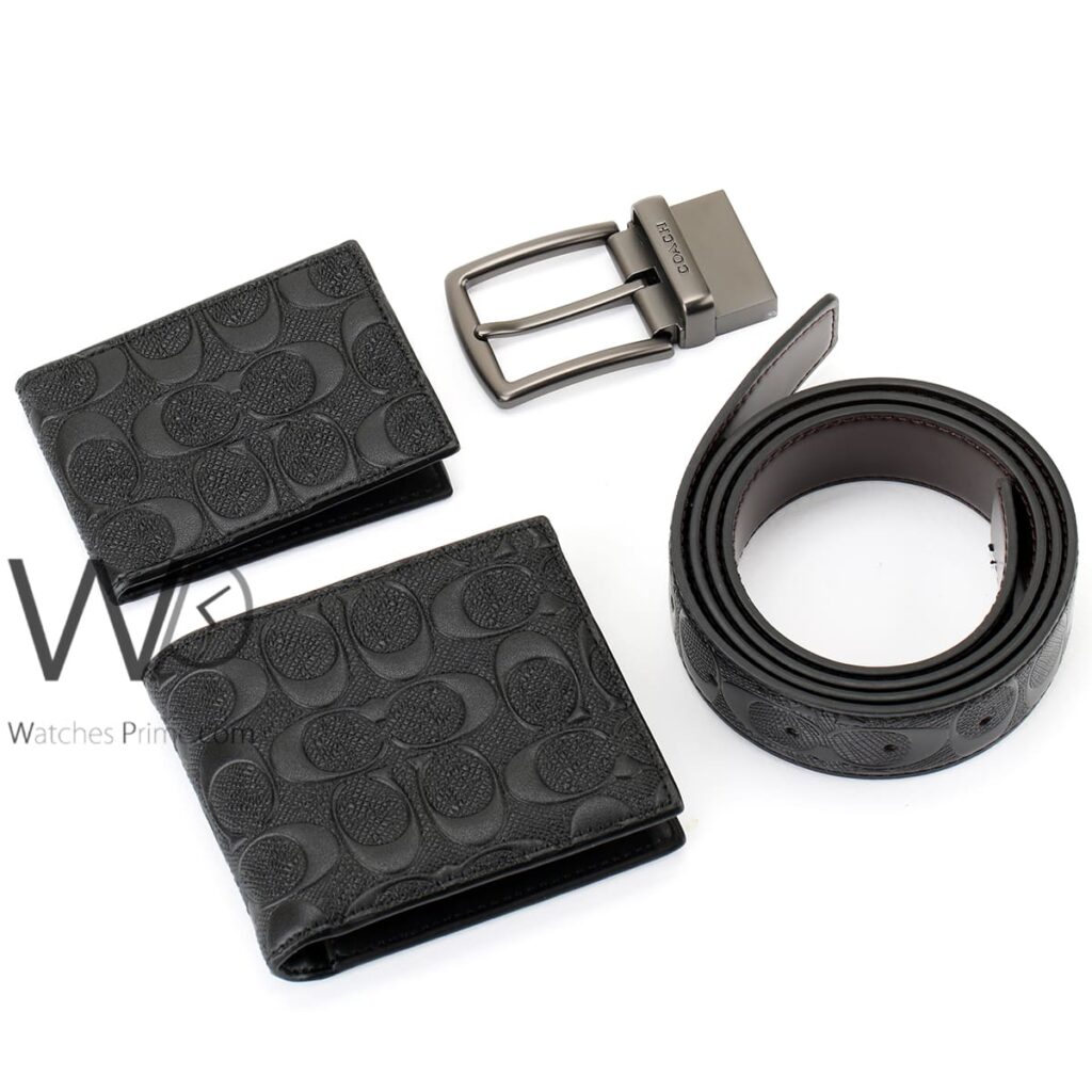 Coach Leather Patterned Wallet Belt Card Set | Watches Prime