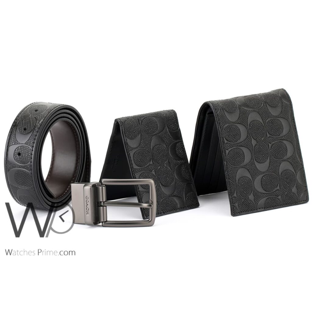 Coach Leather Patterned Wallet Belt Card Set | Watches Prime