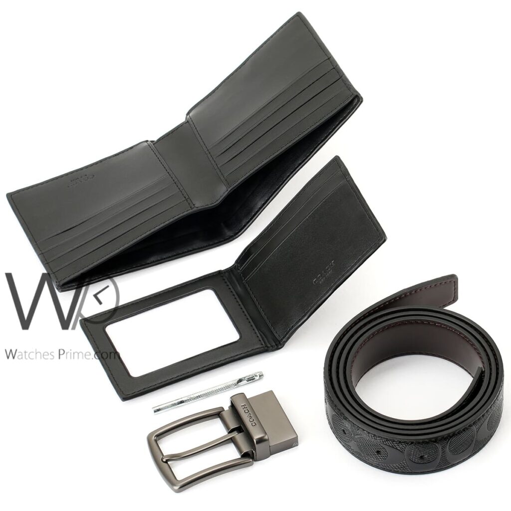 Coach Leather Patterned Wallet Belt Card Set | Watches Prime
