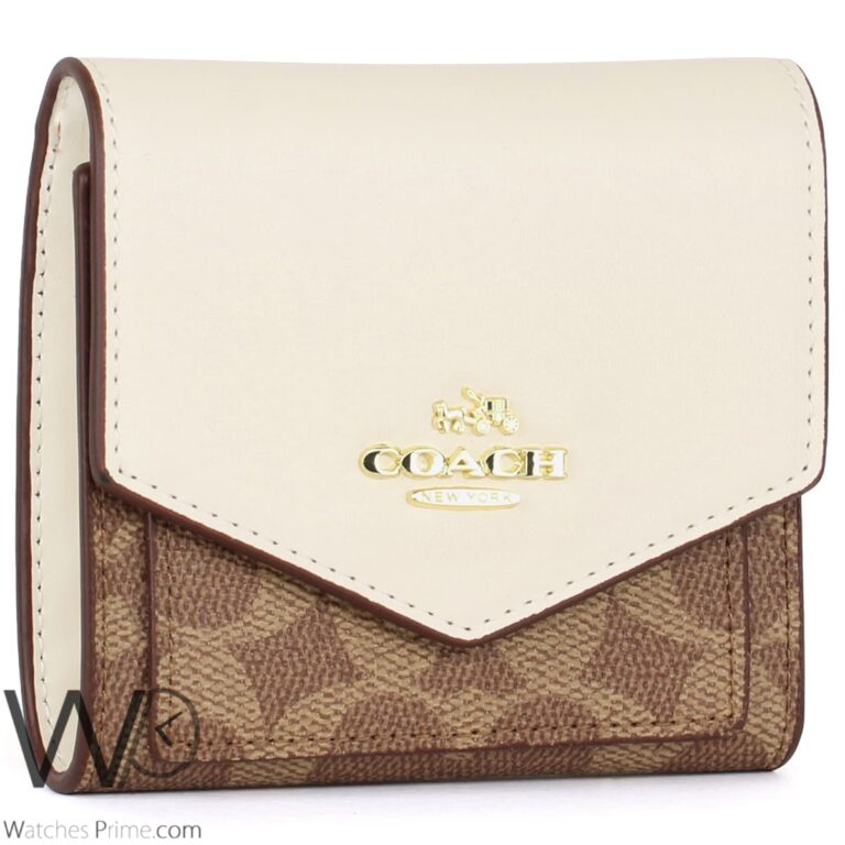 Coach wallet White Brown Leather For Women | Watches Prime