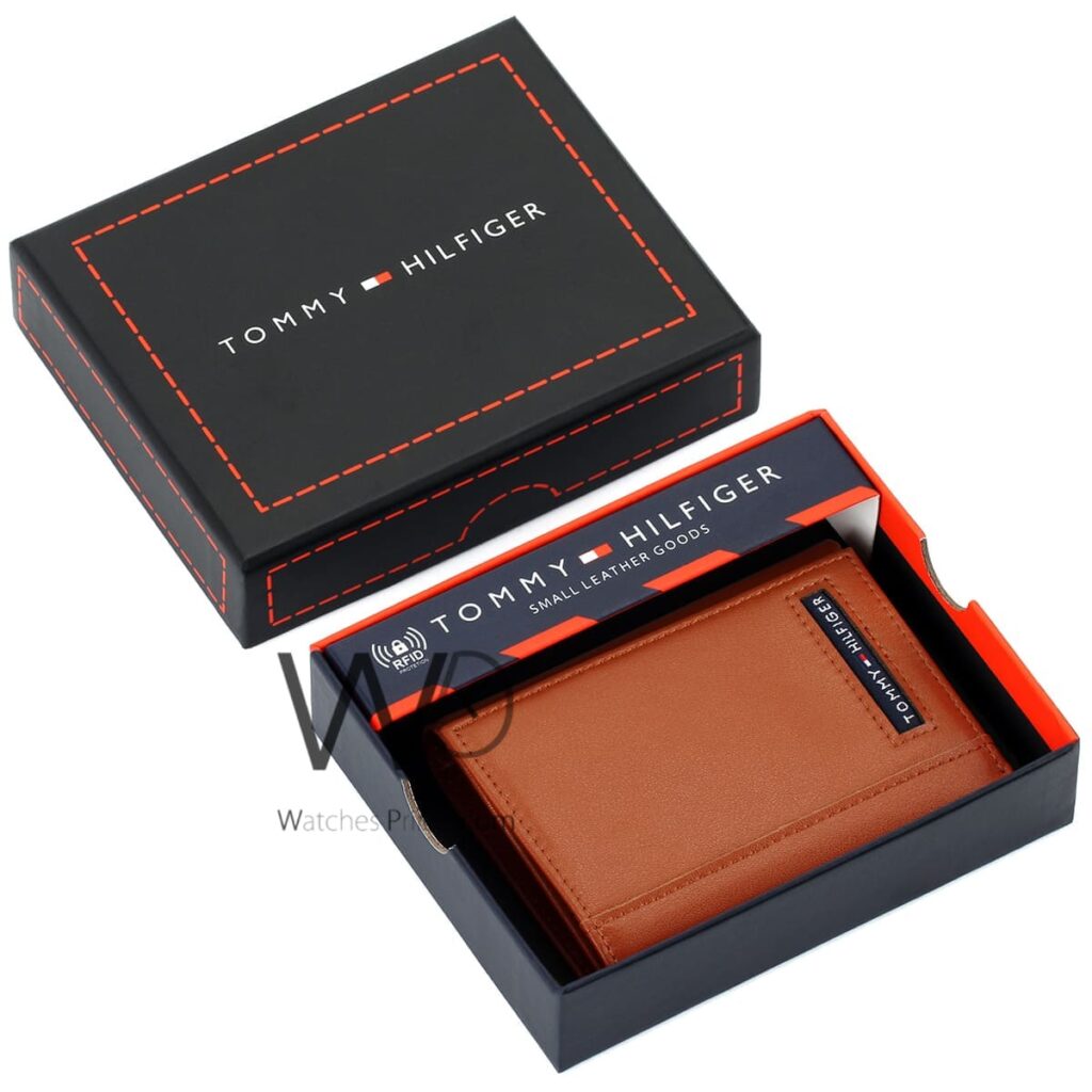 Tommy Hilfiger Leather Trifold light brown | Watches Prime