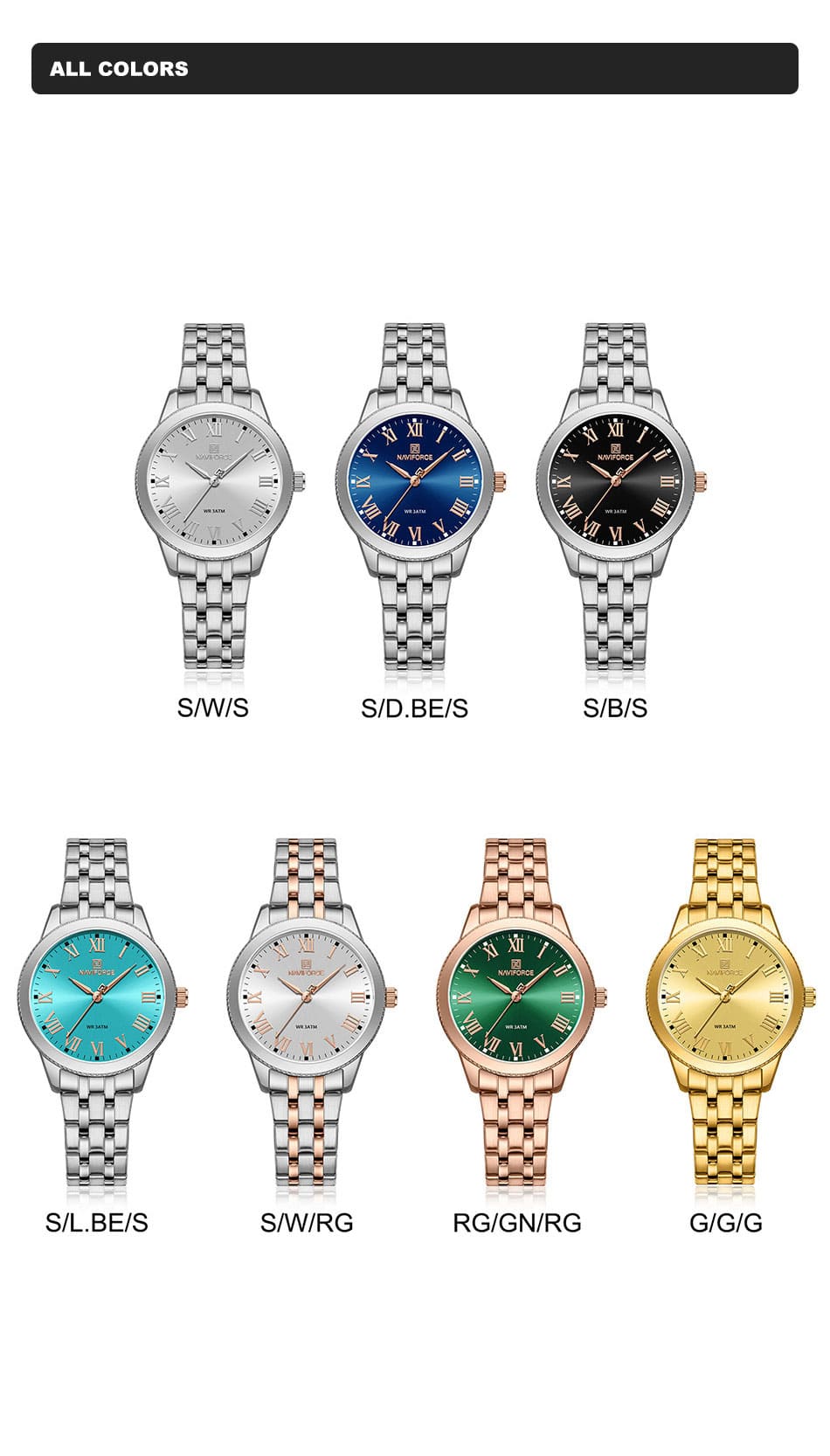 Naviforce Ladies Watch NF5032 G G G | Watches Prime