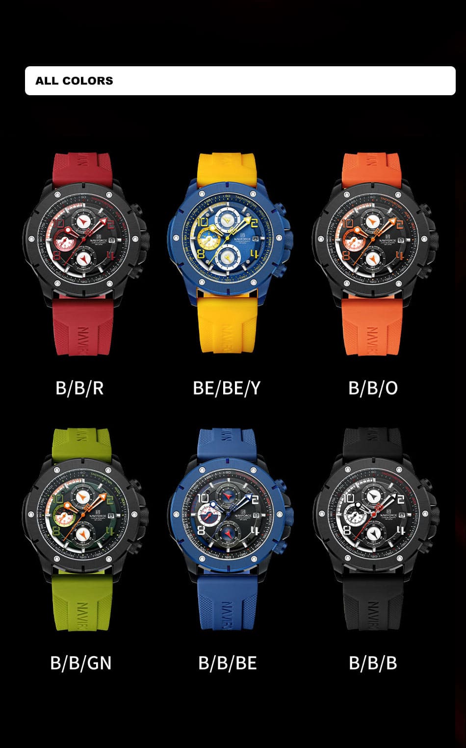 Naviforce Men's Watch NF8034 B B R | Watches Prime