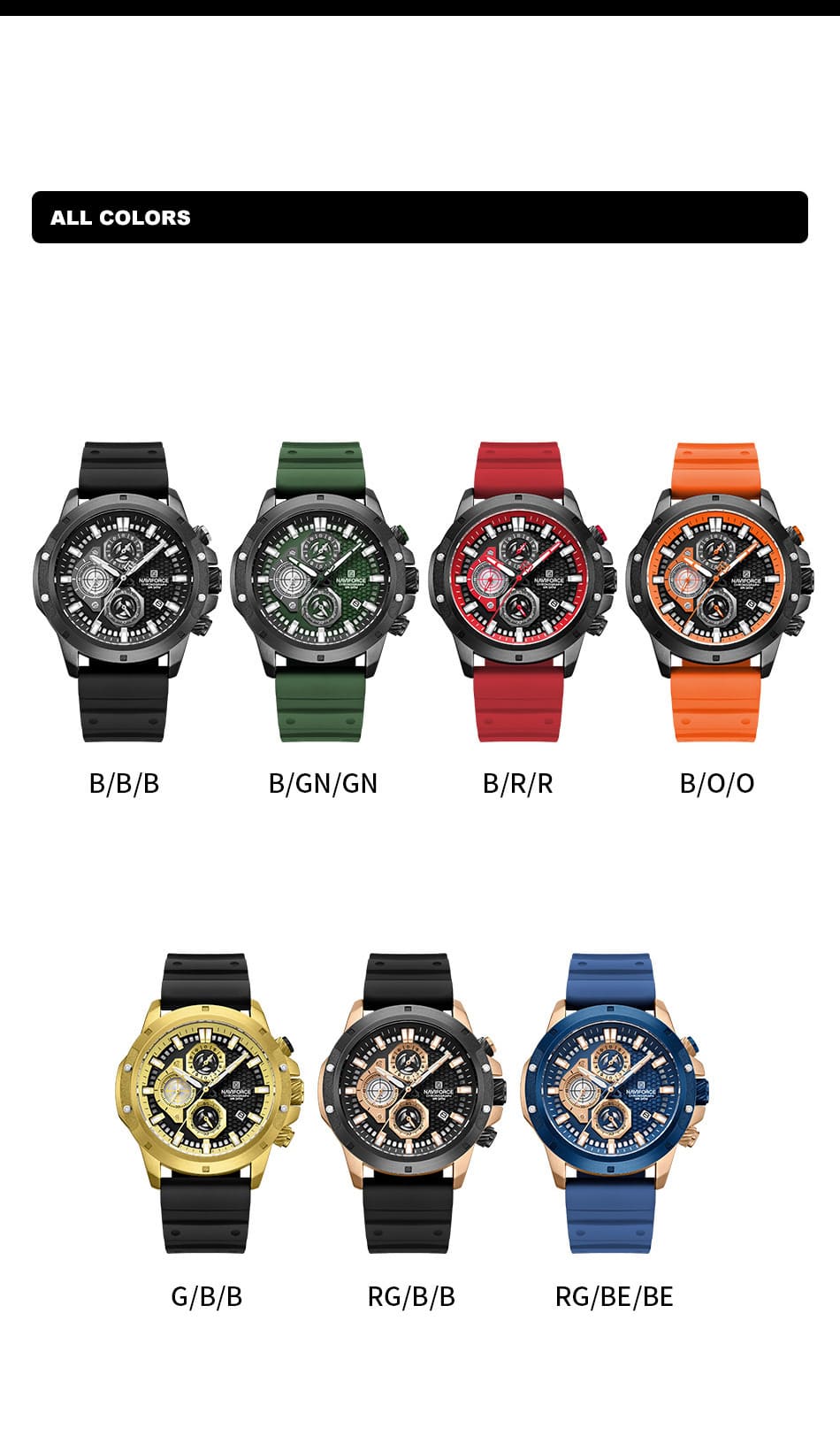 Naviforce Men's Watch NF8036 RG BE BE | Watches Prime