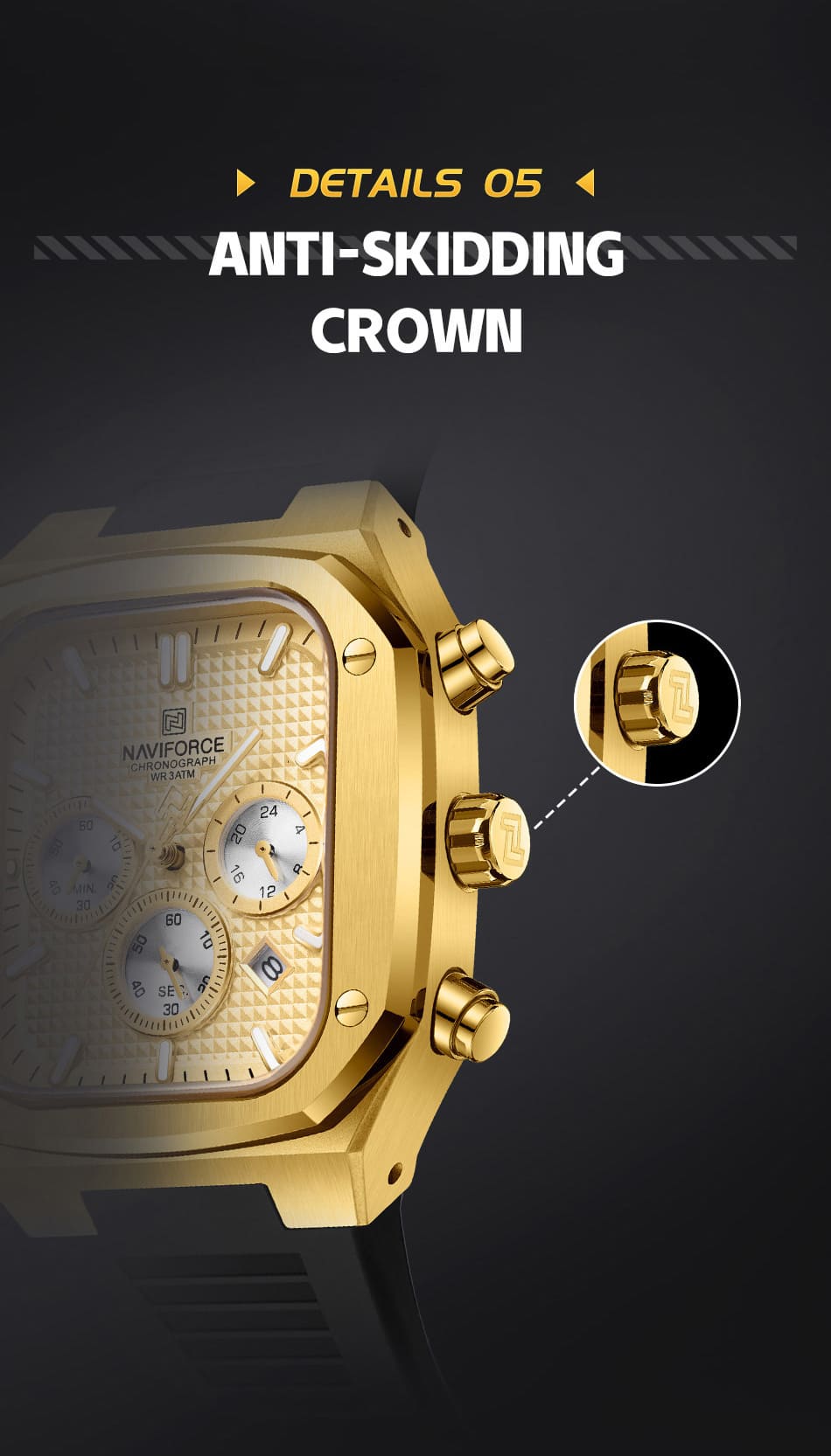 Naviforce Men's Watch NF8037 G G B | Watches Prime