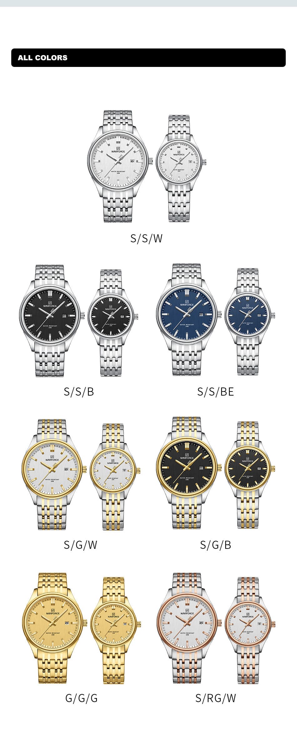 Naviforce Men's Watch NF8039G S G W | Watches Prime