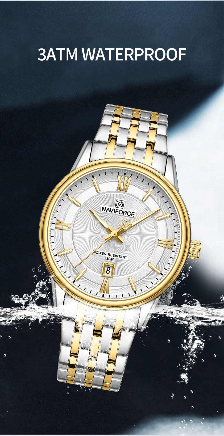 Naviforce Ladies Watch NF8040L S G W | Watches Prime