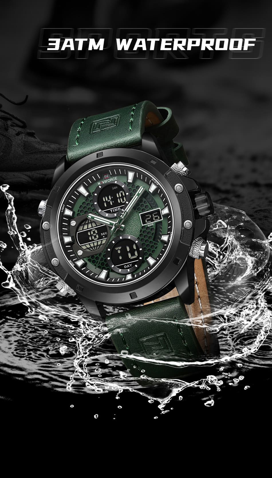 Naviforce Men's Watch NF9225 B GN GN | Watches Prime