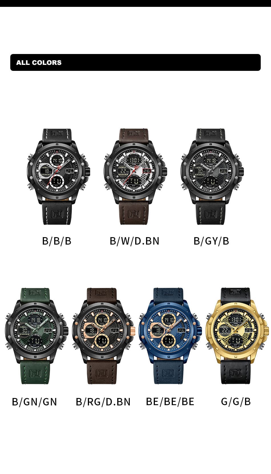 Naviforce Men's Watch NF9225 B GN GN | Watches Prime