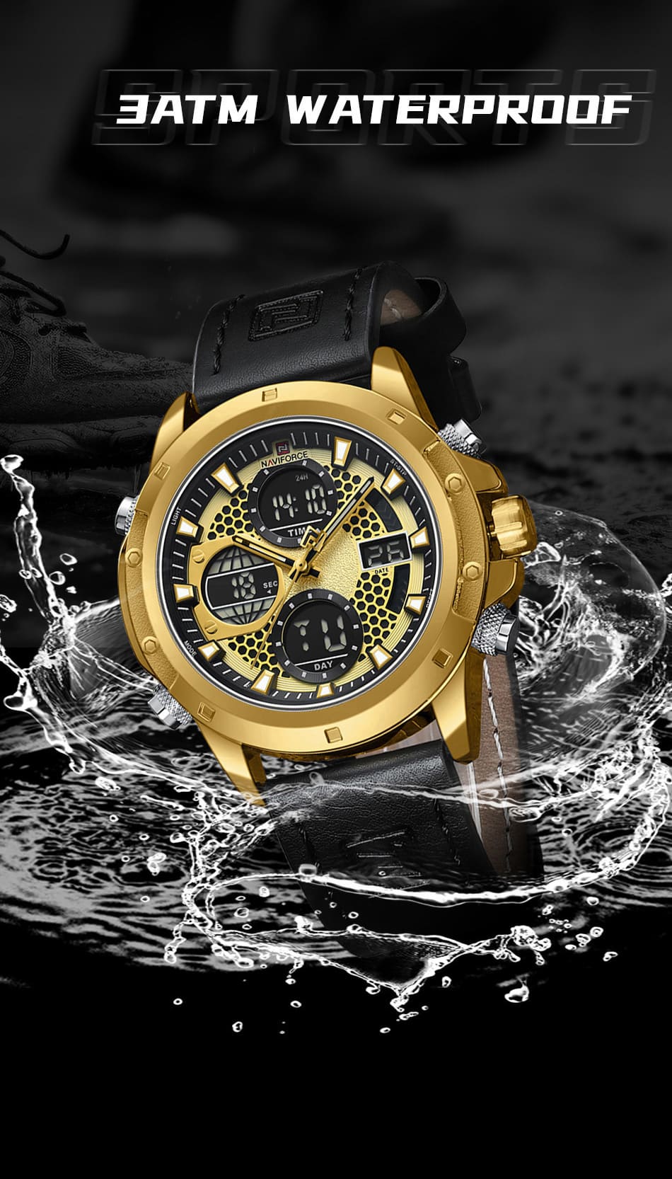 Naviforce Men's Watch NF9225 G G B | Watches Prime