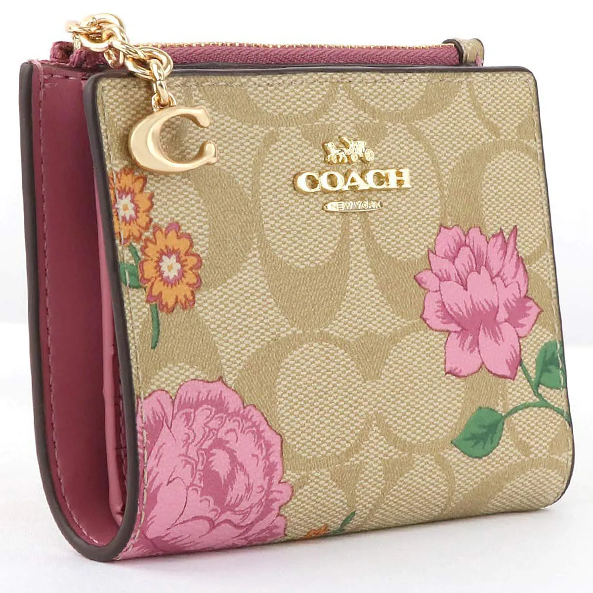 COACH Signature Floral Card Holder Wallet | Watches Prime